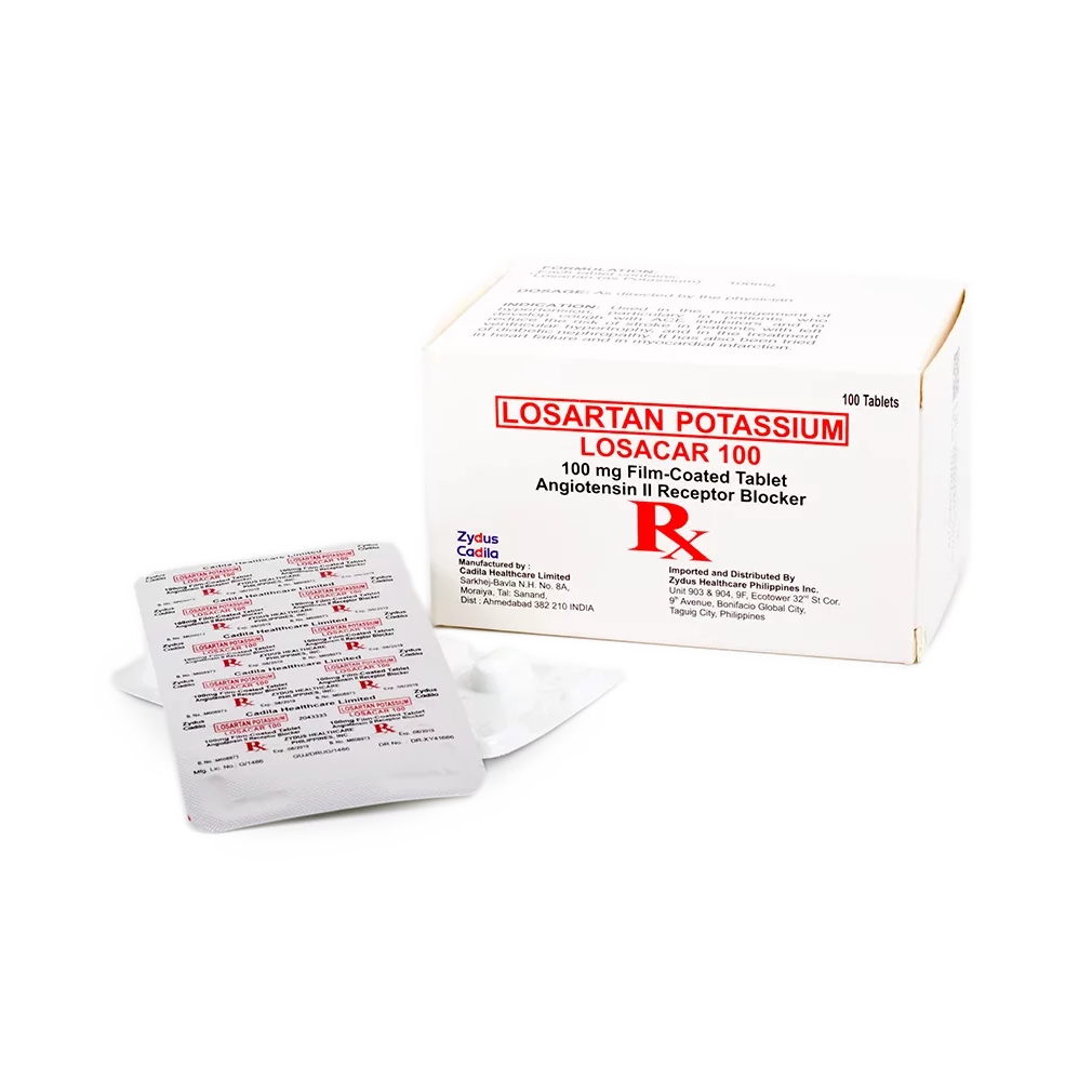 LOSACAR 100 Losartan Potassium 100mg Film-Coated Tablet 1's price in ...